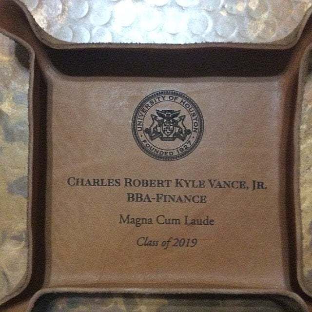 Graduation Tray with Inspiring Quote