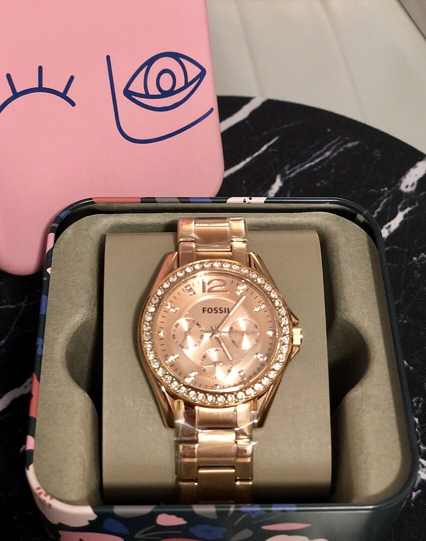 Fossil Riley Multi-Function Rose Gold-plated Ladies Watch ES2811 ...