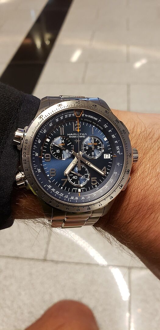 Hamilton Khaki X-Wind Quartz Blue Dial Men's Watch H77922141 ...