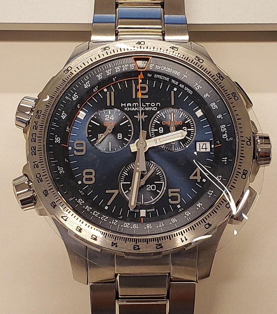 Hamilton Khaki X-Wind Quartz Blue Dial Men's Watch H77922141 ...
