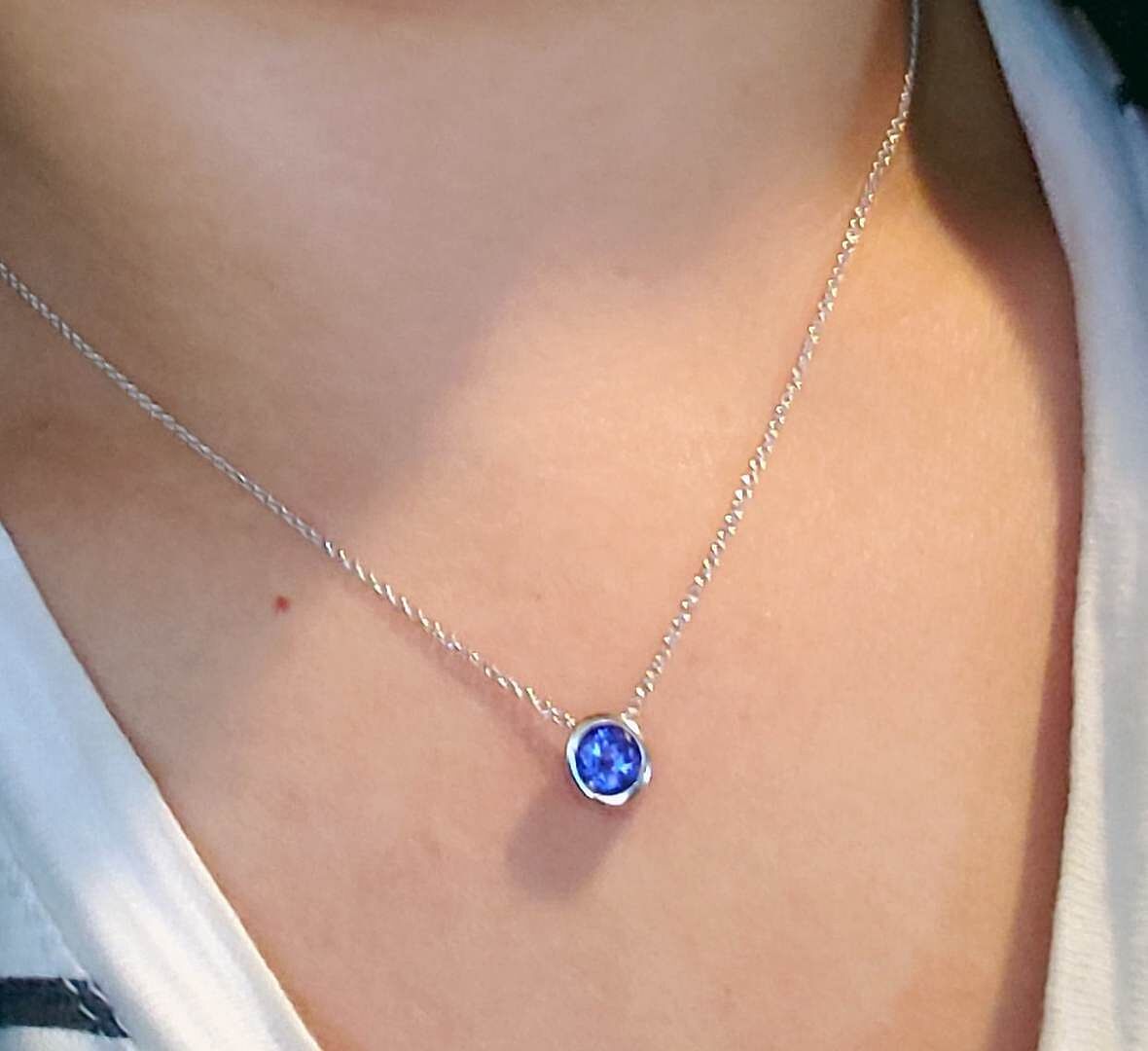 Shop Tanzanite Stackable Necklace Pendants for Women | Angara