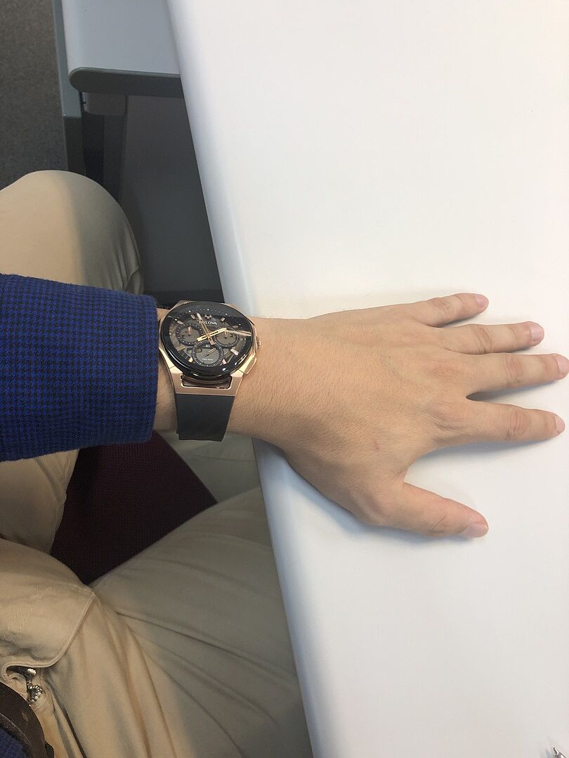 Bulova Curv Chronograph Black Dial Men's Watch 98A185 042429551145 ...