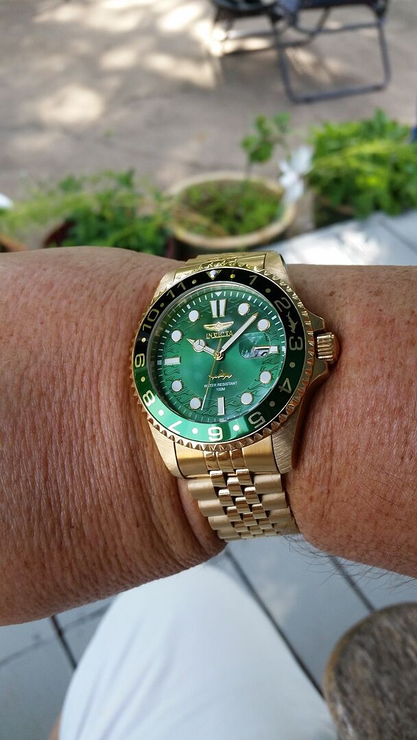 Invicta Pro Diver Quartz Green Dial Yellow Gold-tone Sprite Bezel Men's ... Invicta Pro Diver Quartz Green Dial Yellow Gold-tone Sprite Bezel Men's ...
