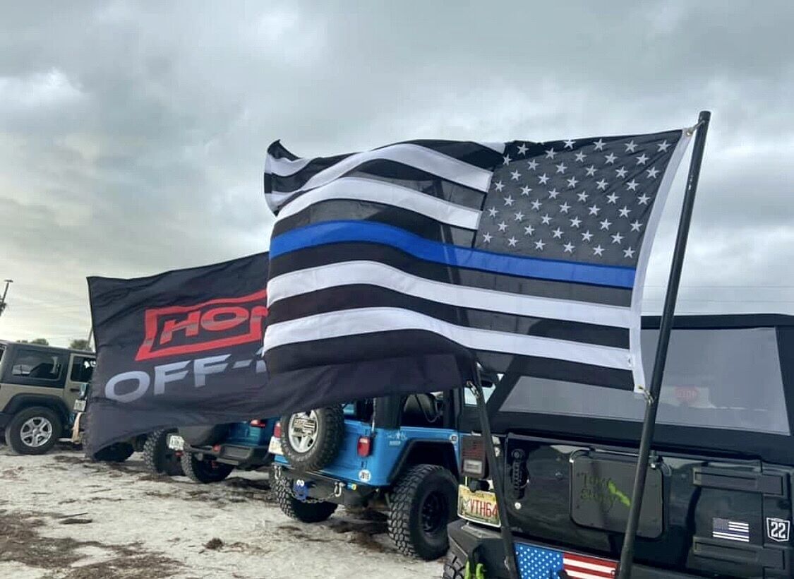 DuraSleek™ - Thin Blue Line American Flag - Sewn & Embroidered (Multip ...