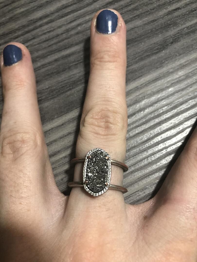 Elyse Silver Ring in Platinum Drusy - 7 | Kendra Scott