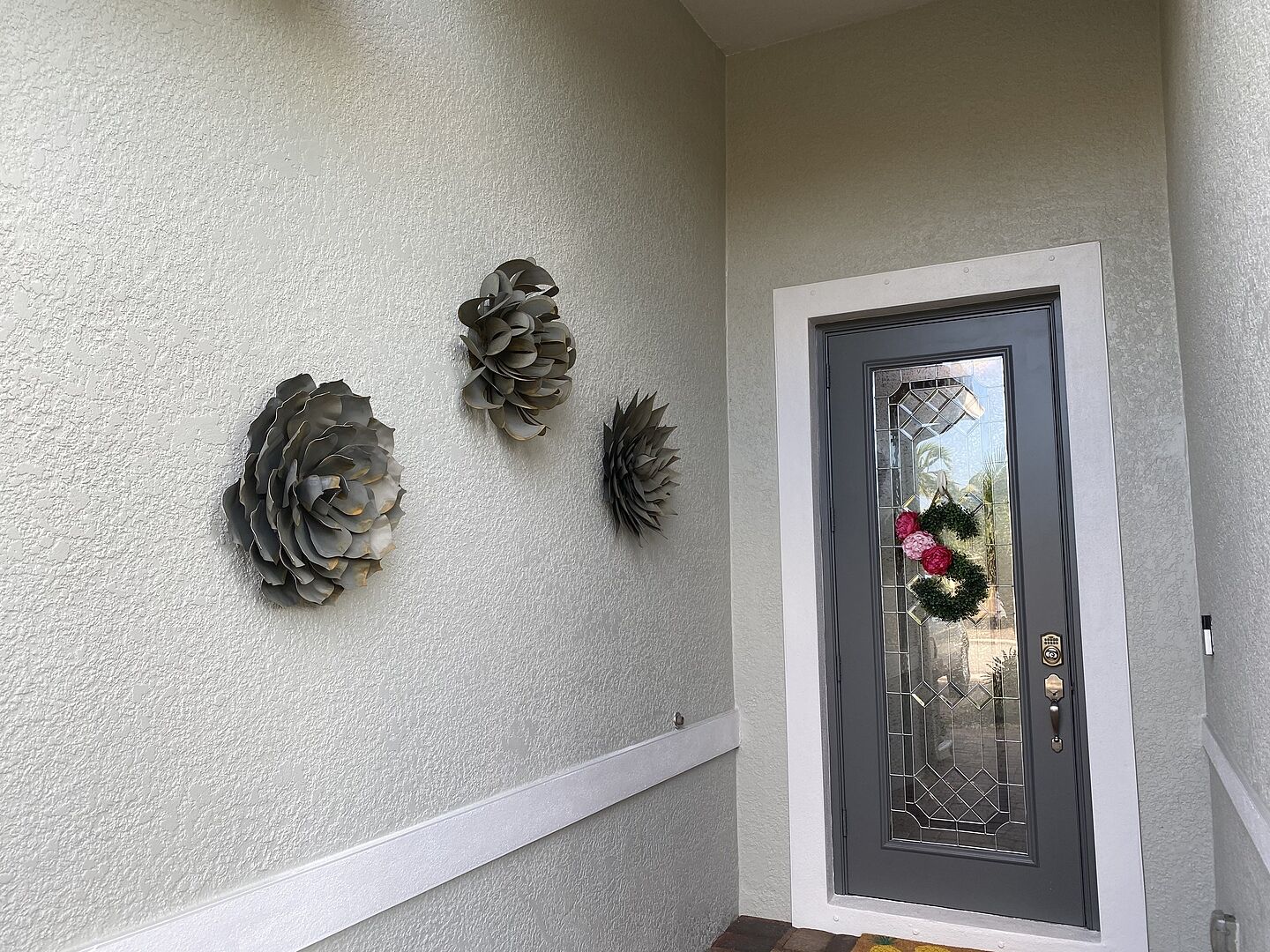 Blue Rose Succulent | Metal Landscape Art | Desert Steel