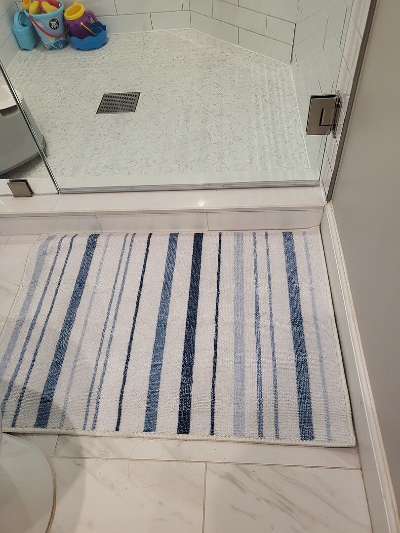 Harbor Stripe Blue Bath Mat