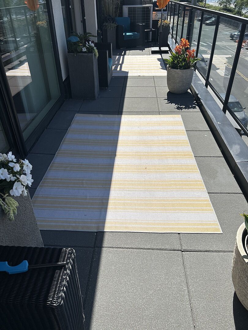 Outdoor Marina Stripe Yellow Rug