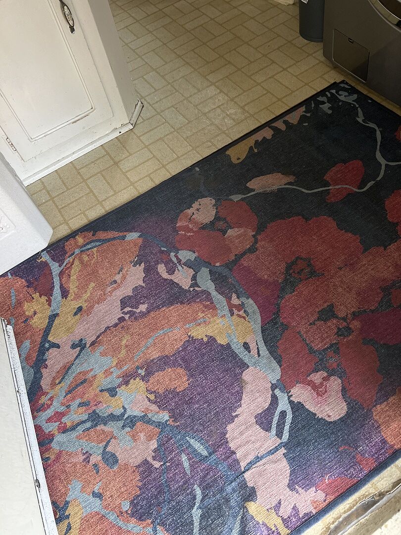 Watercolor Floral Navy Rug