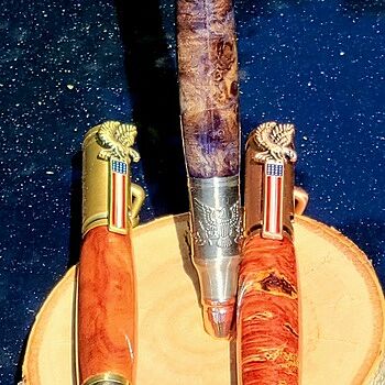 Woodturning Pen Supplies Patriotic Bald Eagle Bolt Action Pen Kit ...