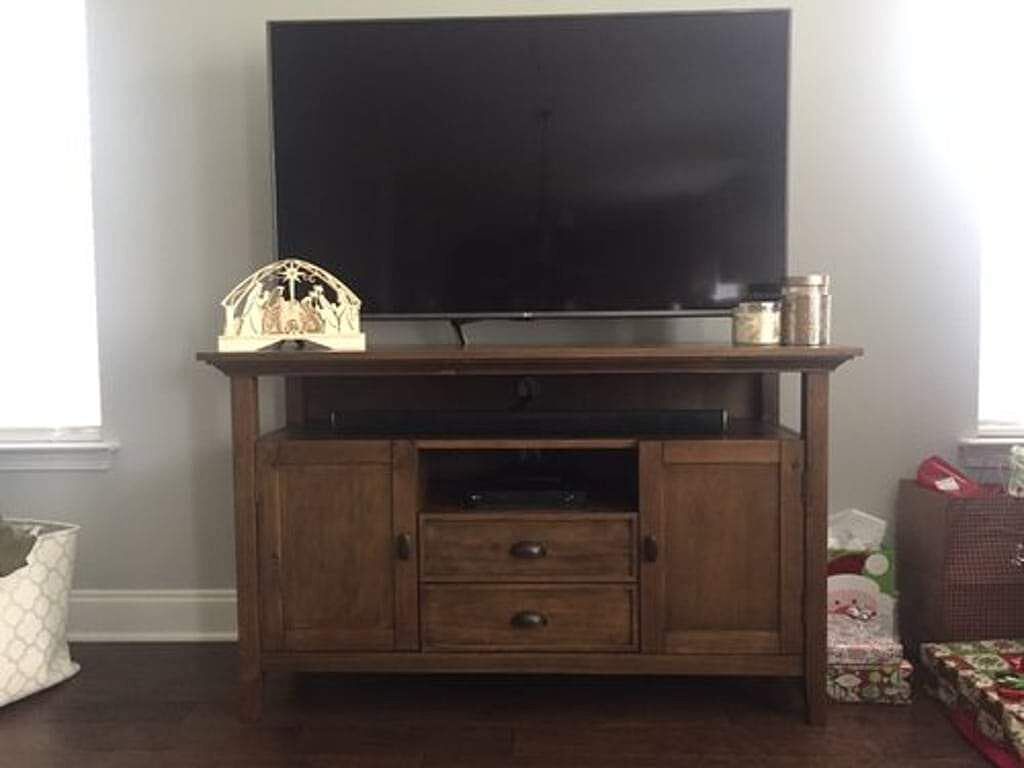 Redmond 54 inch Tall TV Media Stand in Rustic Natural Aged Brown for ...