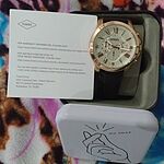Fossil Grant Chronograph Eggshell Dial Brown Leather Men's Watch FS4991 ...