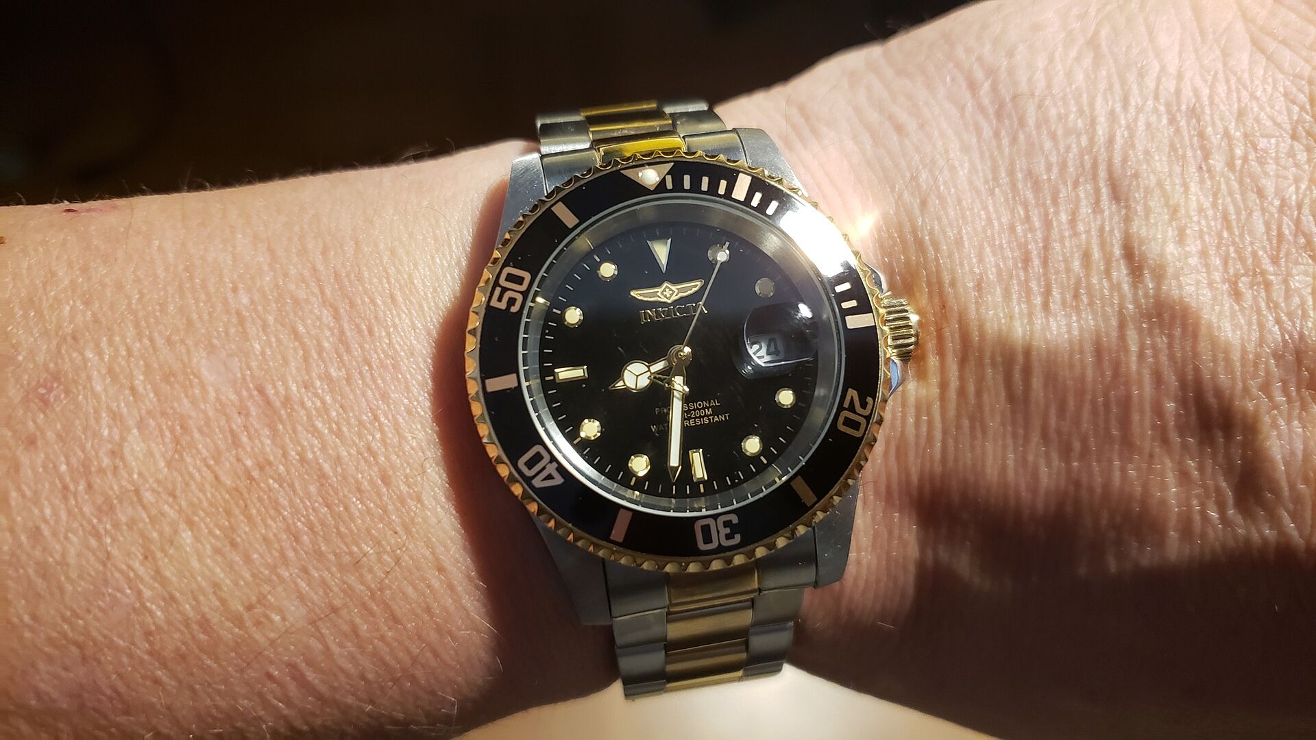 Invicta Pro Diver Two-tone Black Dial Two-tone Men's Watch 26973 ...