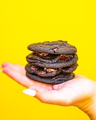 Fresh Baked Double Chocolate Chip Cookies - size: 1lb Signature Cookie Tin