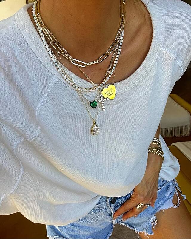 The Allison Emerald Heart Necklace - Silver|Emerald