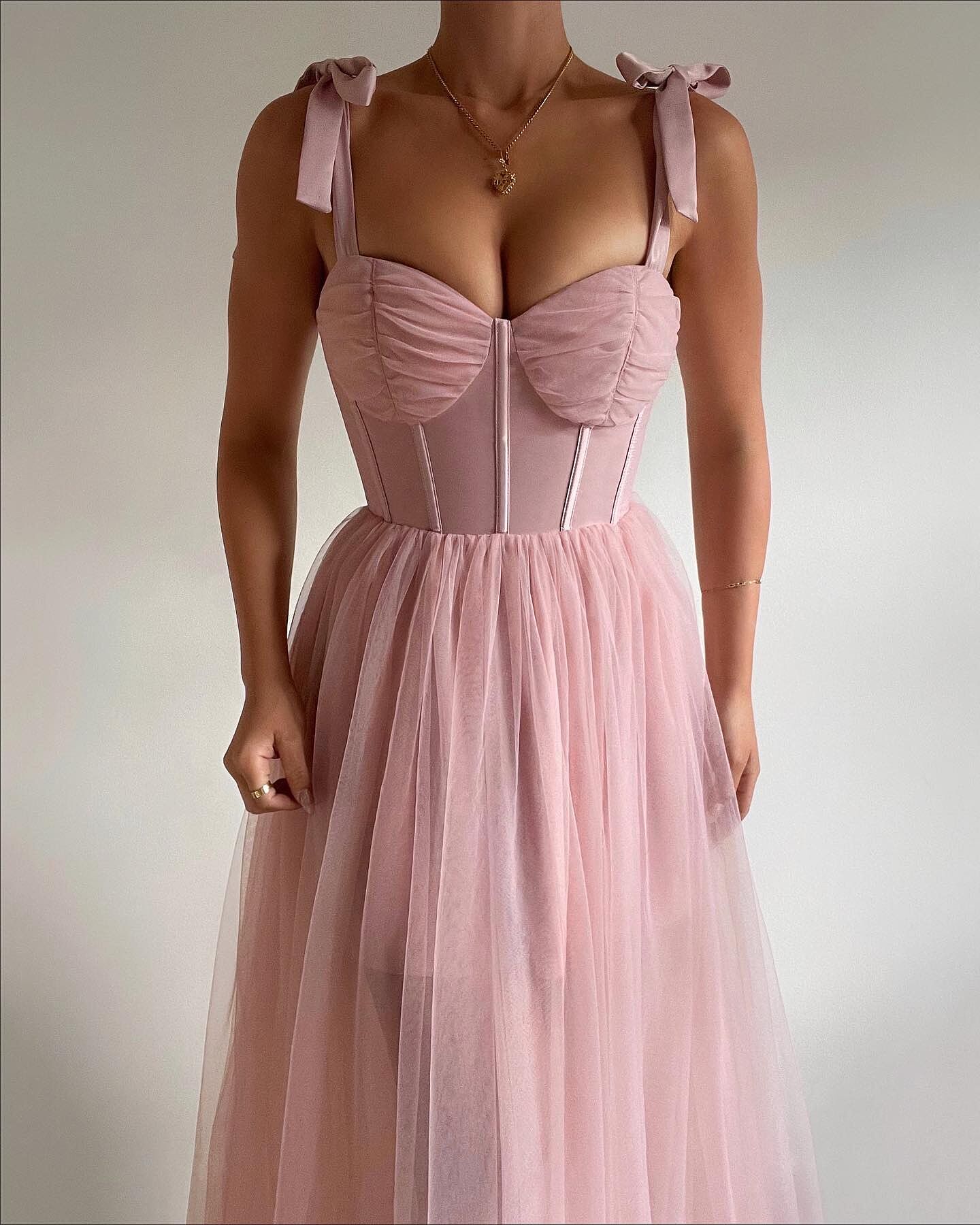 Emmary - Bustier Bodice Tulle Dress in Pink | Showpo USA Emmary - Bustier Bodice Tulle Dress in Pink | Showpo USA