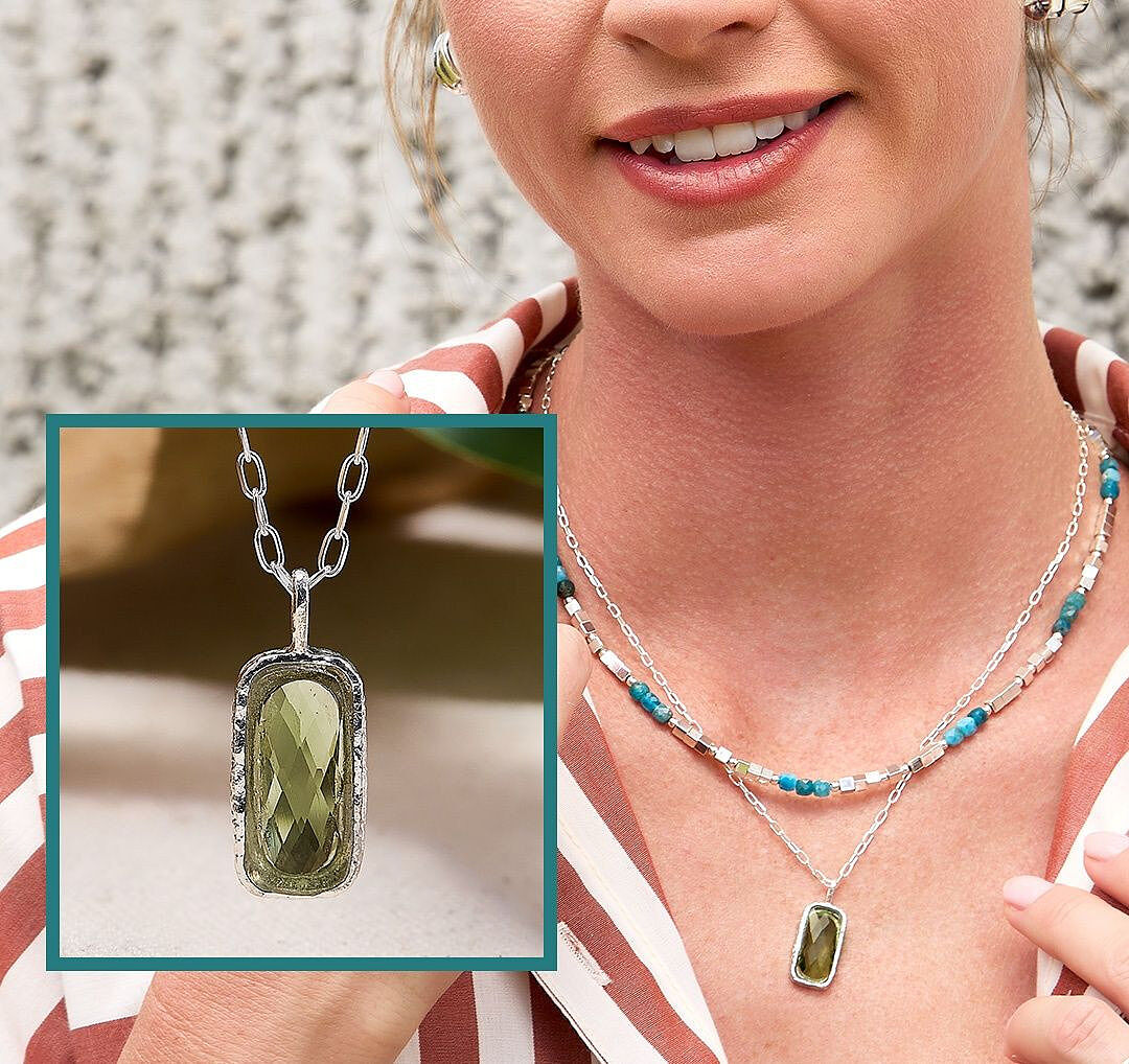 Silpada green stone necklace store